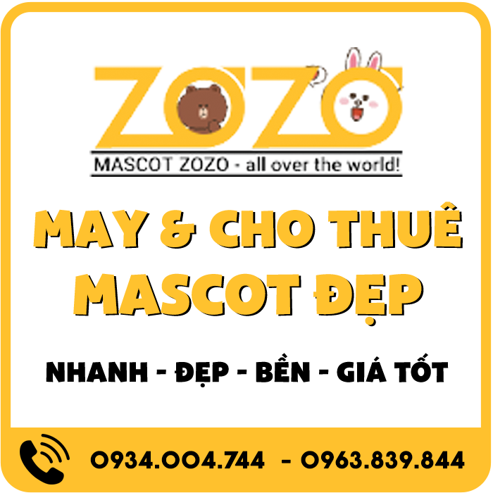 May mascot mô hình sản phẩm - Mascot Zozo - Xưởng may mascot đẹp
