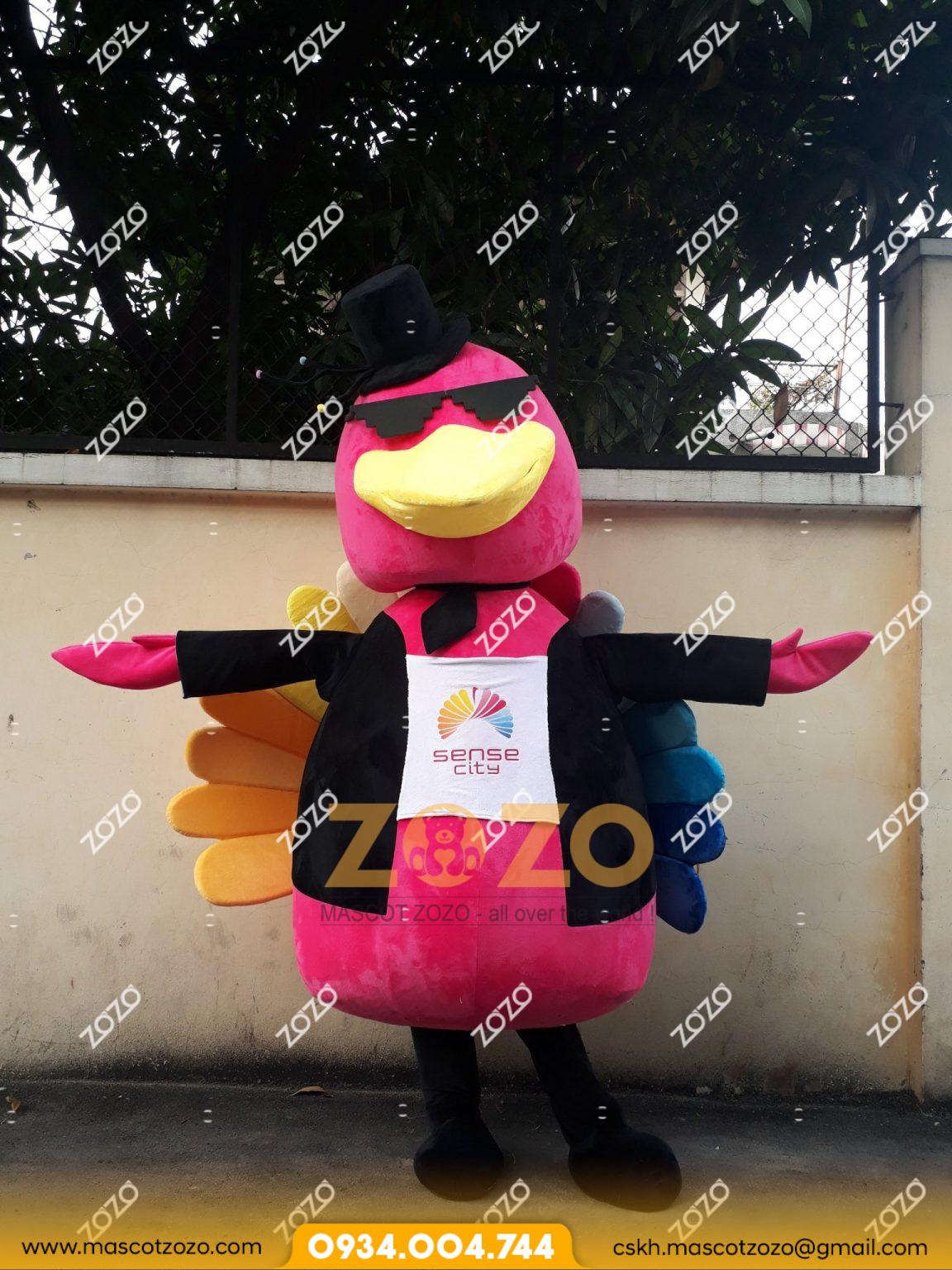 MASCOT CHIM CÔNG HỒNG - Mascot Zozo - Xưởng may mascot đẹp