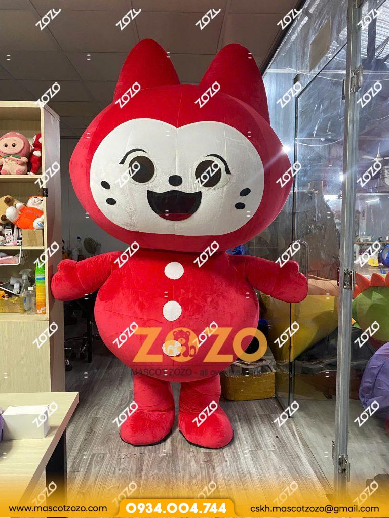 MASCOT HƠI MÈO ĐỎ VIETTEL - Mascot Zozo - Xưởng may mascot đẹp