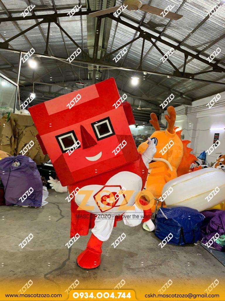 MASCOT ROBOT TRÁI TIM - Mascot Zozo - Xưởng may mascot đẹp